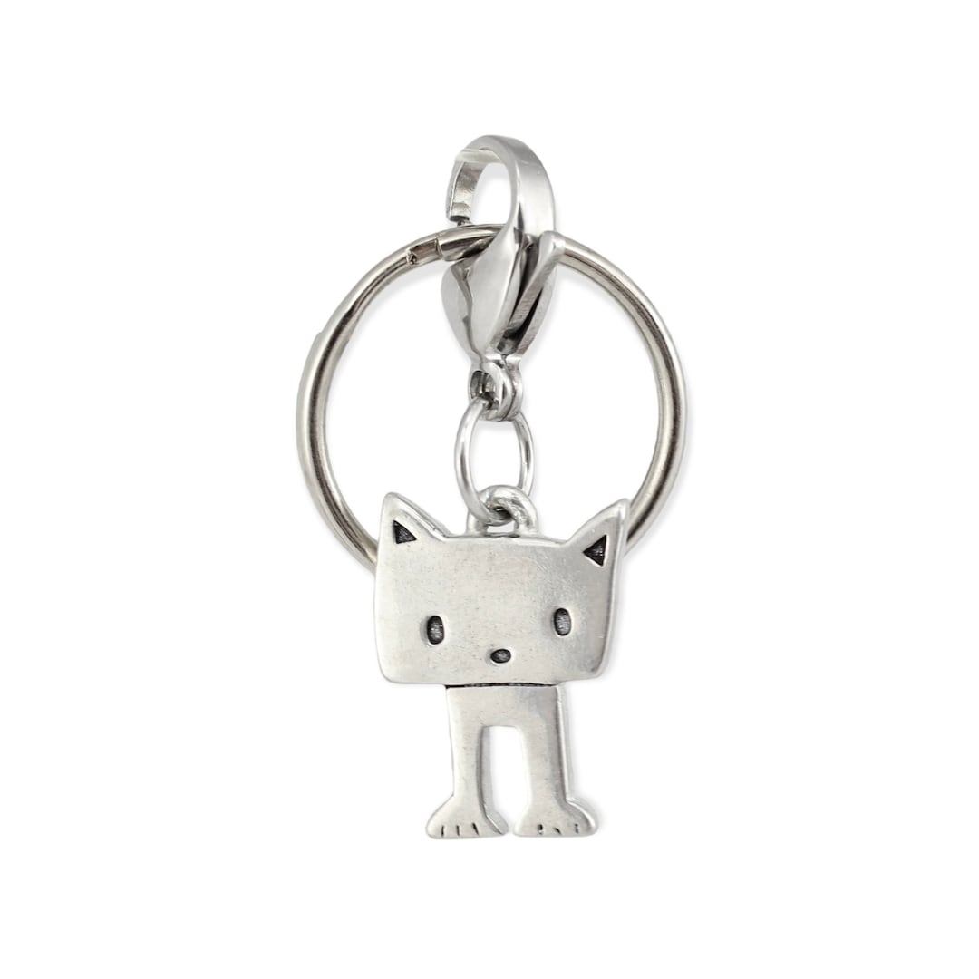 Pewter Kitten Key Chain: Stainless Steel Cat Key Fob - Etsy