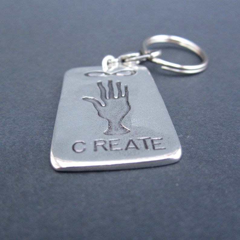 Pewter Key Chain With Create Symbols Gift for Artist Key - Etsy