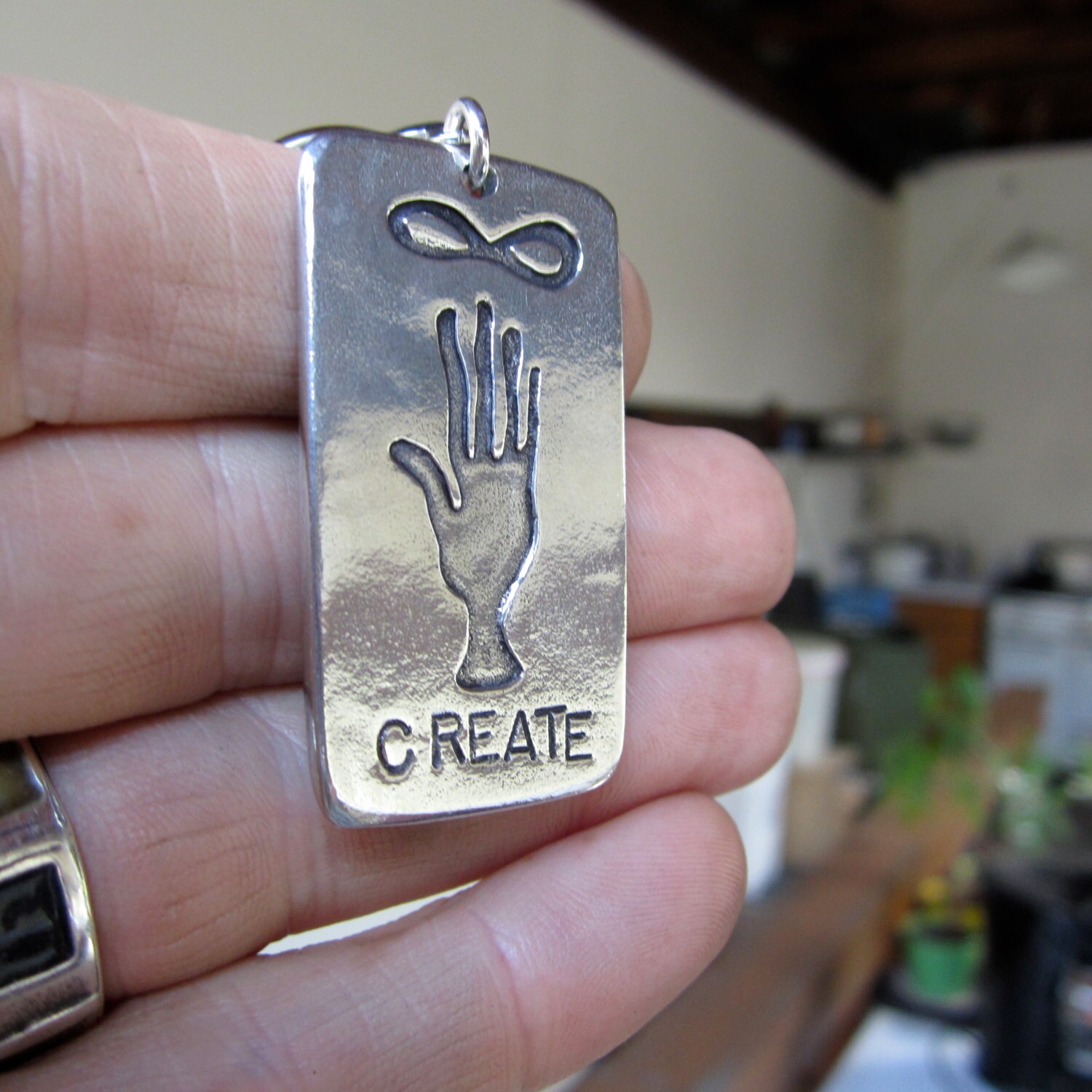 Pewter Key Chain With Create Symbols Gift for Artist Key - Etsy