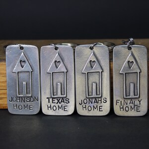 Customizable Home Key Chain With House Symbols New Home Gift - Etsy