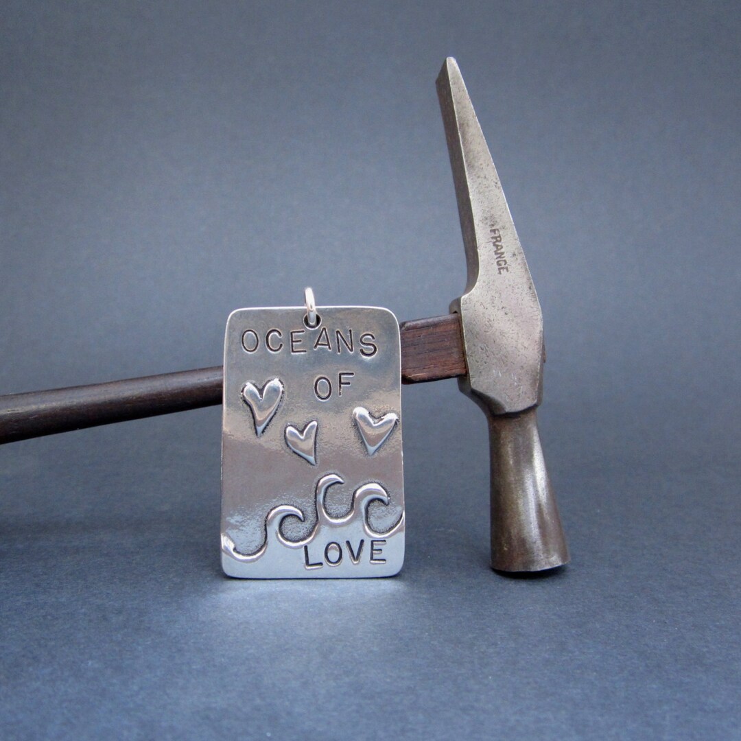 Pewter Key Chain With Waves Oceans of Love Key Ring Surfer Boater ...