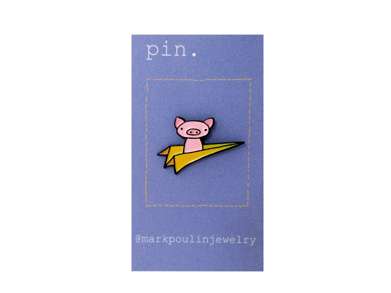 Enamel Pig Pin Flying Pig Pin Pig in a Paper Plane Pin | Etsy
