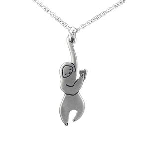 Sloth Necklace Pewter Hanging Sloth Pendant Sloth Charm - Etsy