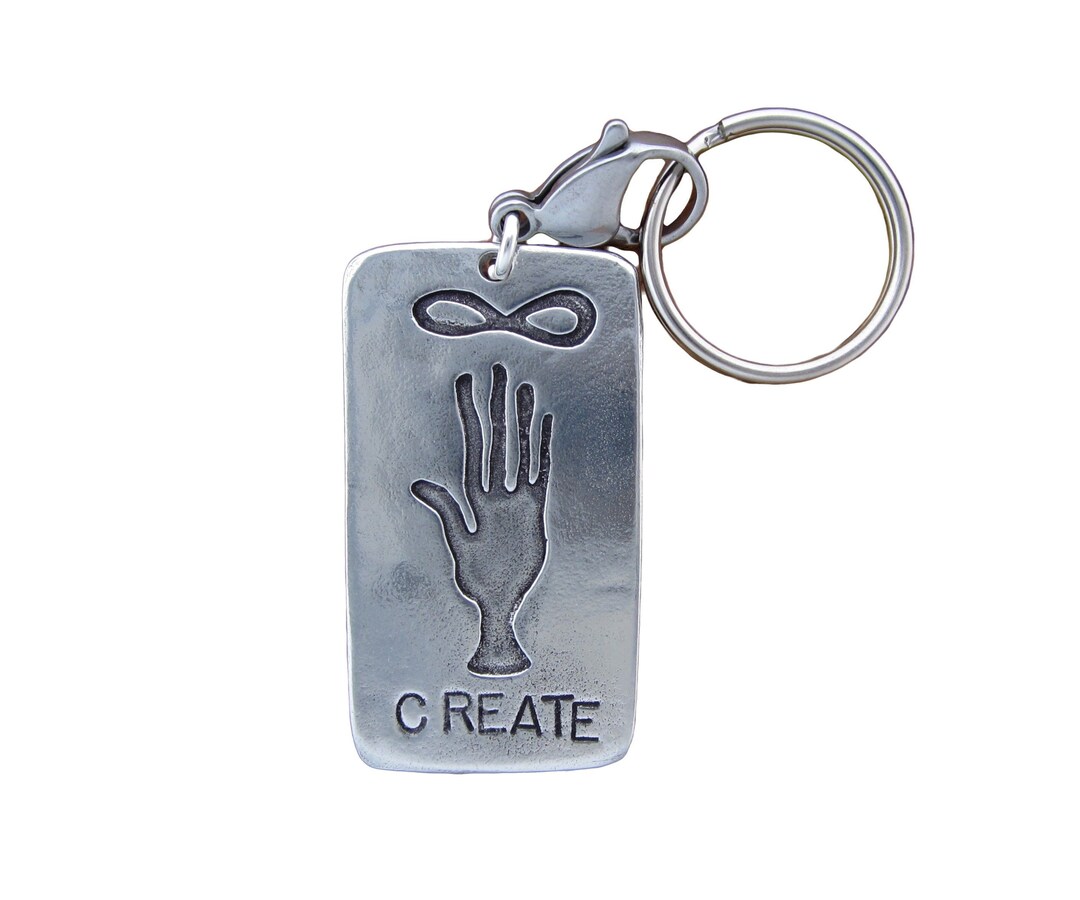 Pewter Key Chain With Create Symbols - Gift for Artist - Key Chain for ...