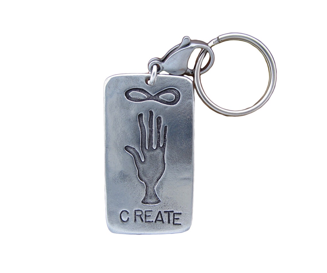 Pewter Key Chain With Create Symbols Gift for Artist Key - Etsy
