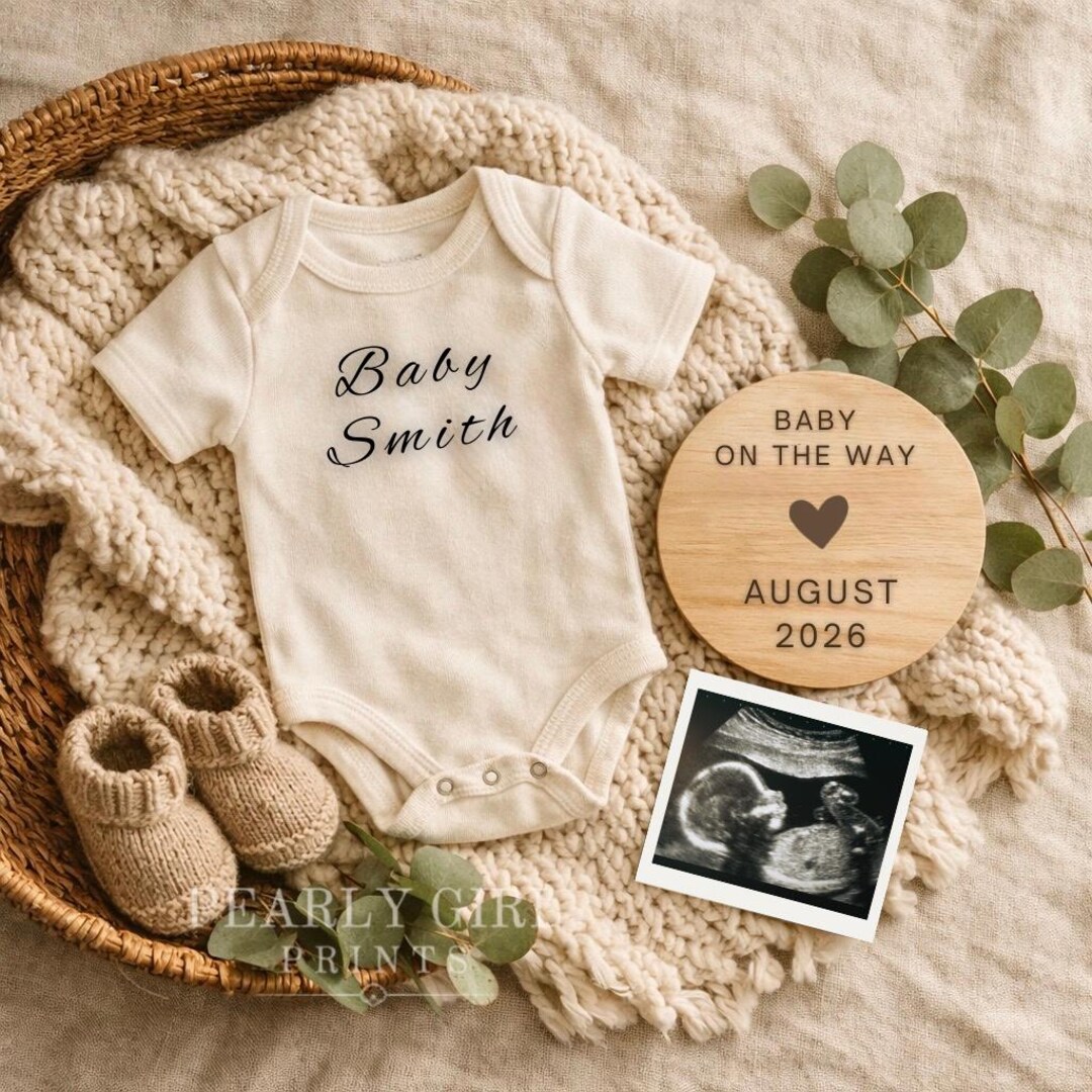 Gender Neutral Pregnancy Announcement Digital Canva Template Editable ...