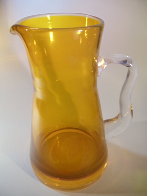 A Sunny Yellow Pitcher to Start Your Day Off. Art Glass With Applied ...