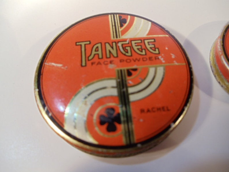 Pair of Vintage Deco Litho Tangee Tins - Etsy