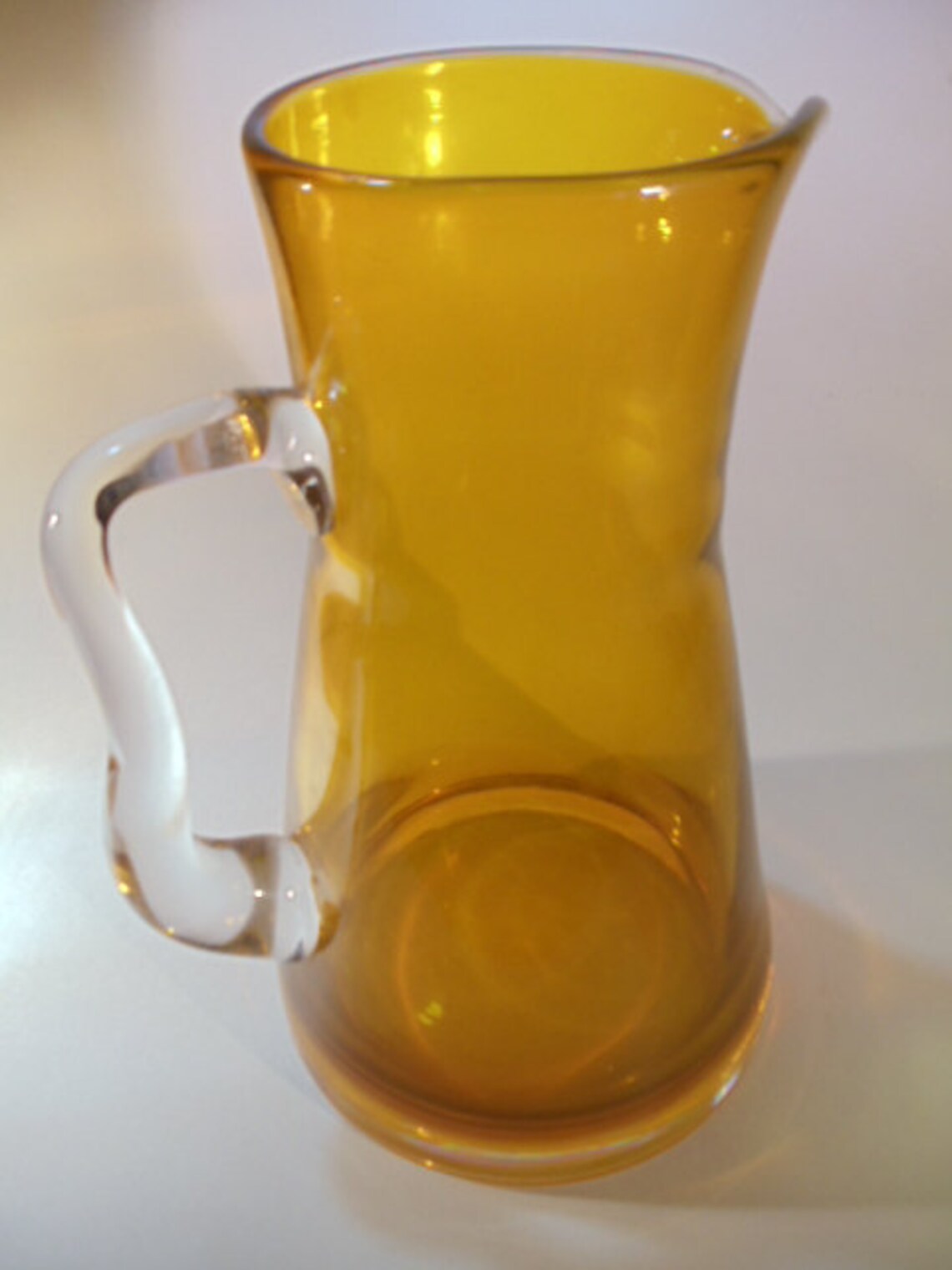 A Sunny Yellow Pitcher to Start Your Day Off. Art Glass With Applied ...