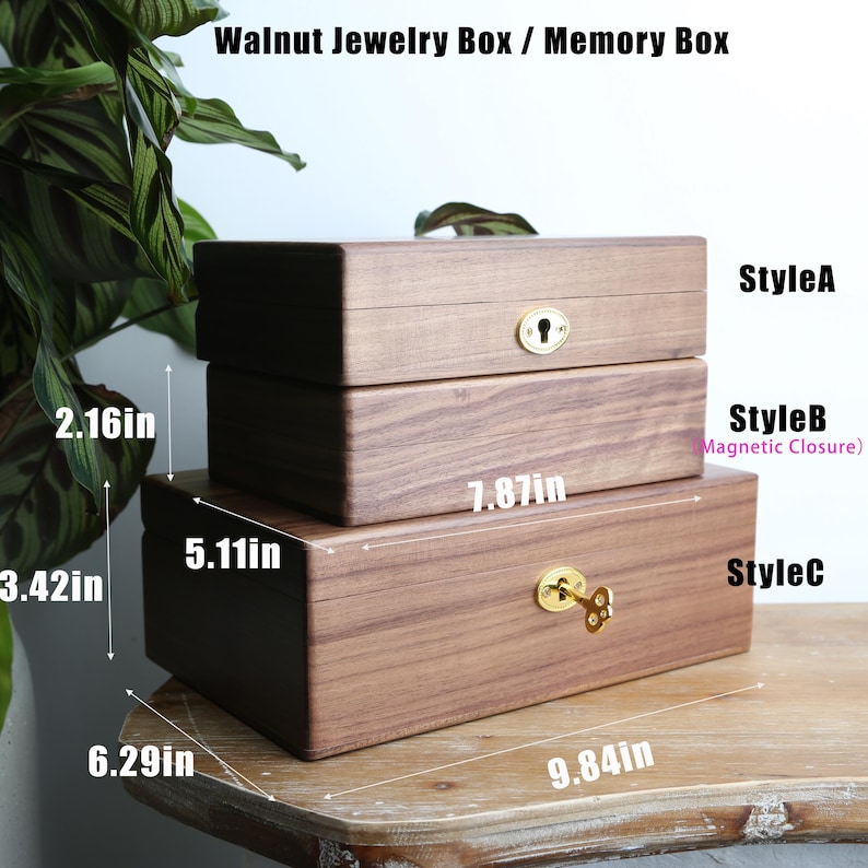 Personalized Walnut Keepsake Box,engraved Wedding Memory Box ...