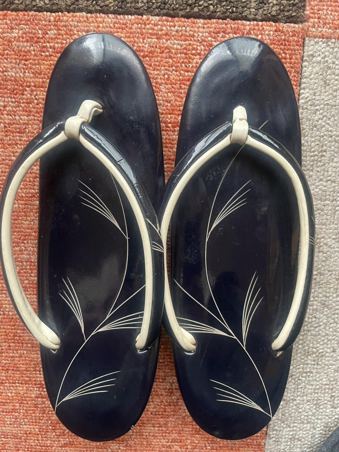 Vintage Japanese Zori Sandals | Black | Traditional Kimono Footwear - Etsy