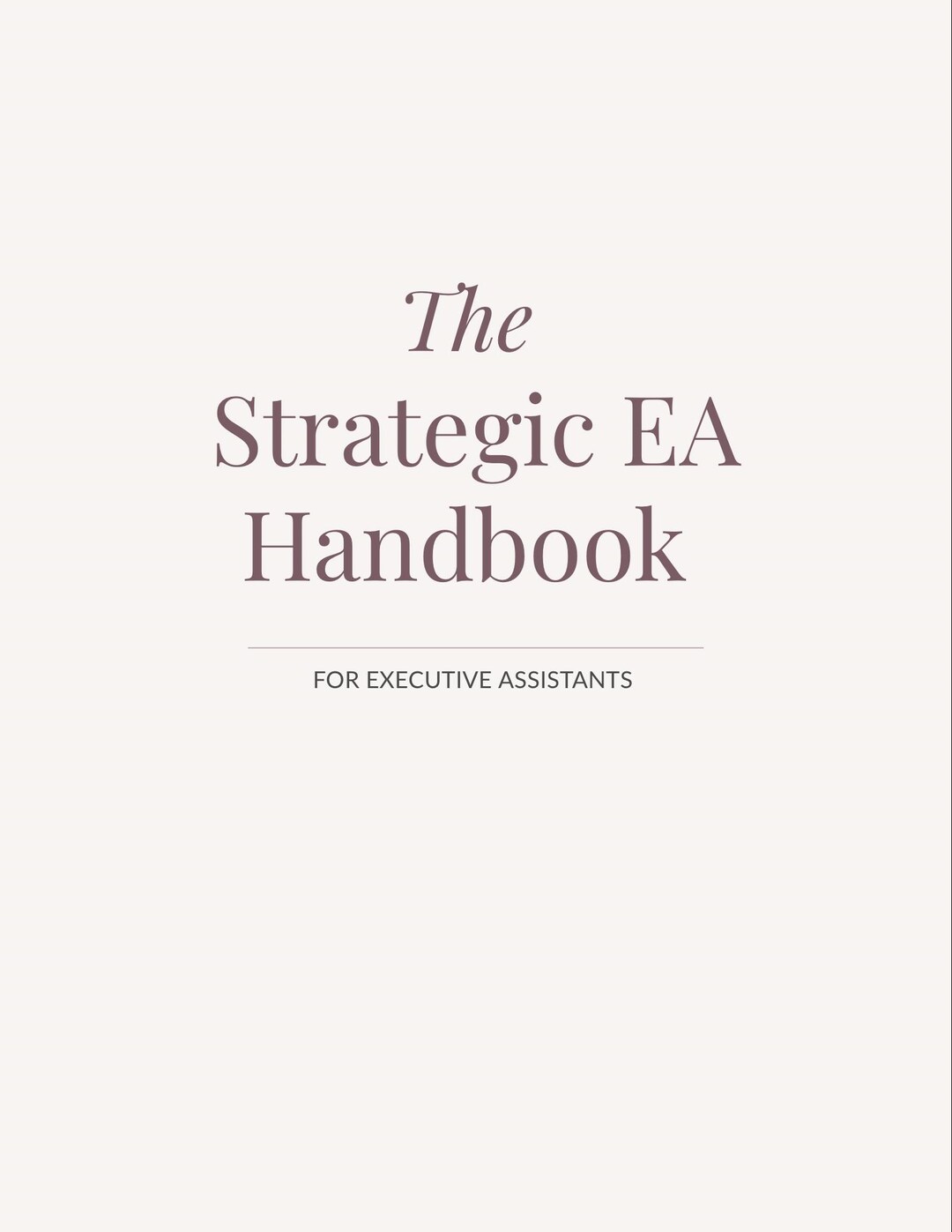 The Strategic Executive Assistant Handbook | A Professional Guide for ...