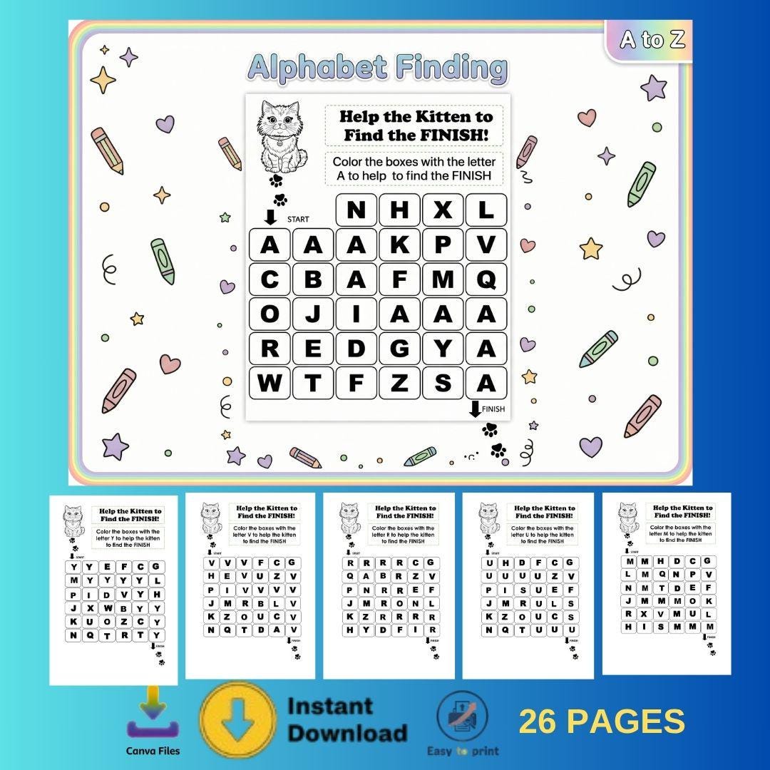 Letter of the Week, Alphabet Maze Letters A to Z, Preschool ...
