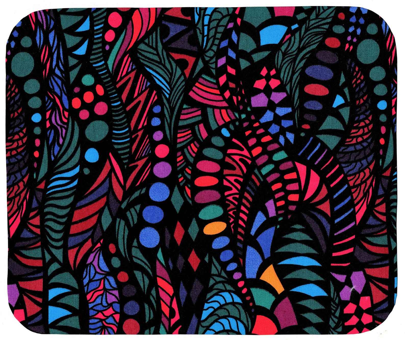 Mouse Pad Abstract Red Zentangle Fabric Covered Mousepad Mat | Etsy