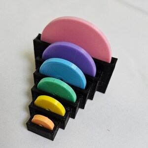 Pastel Multi Color Seam Allowance Disc Set With Storage Stand- 6 Sizes ...