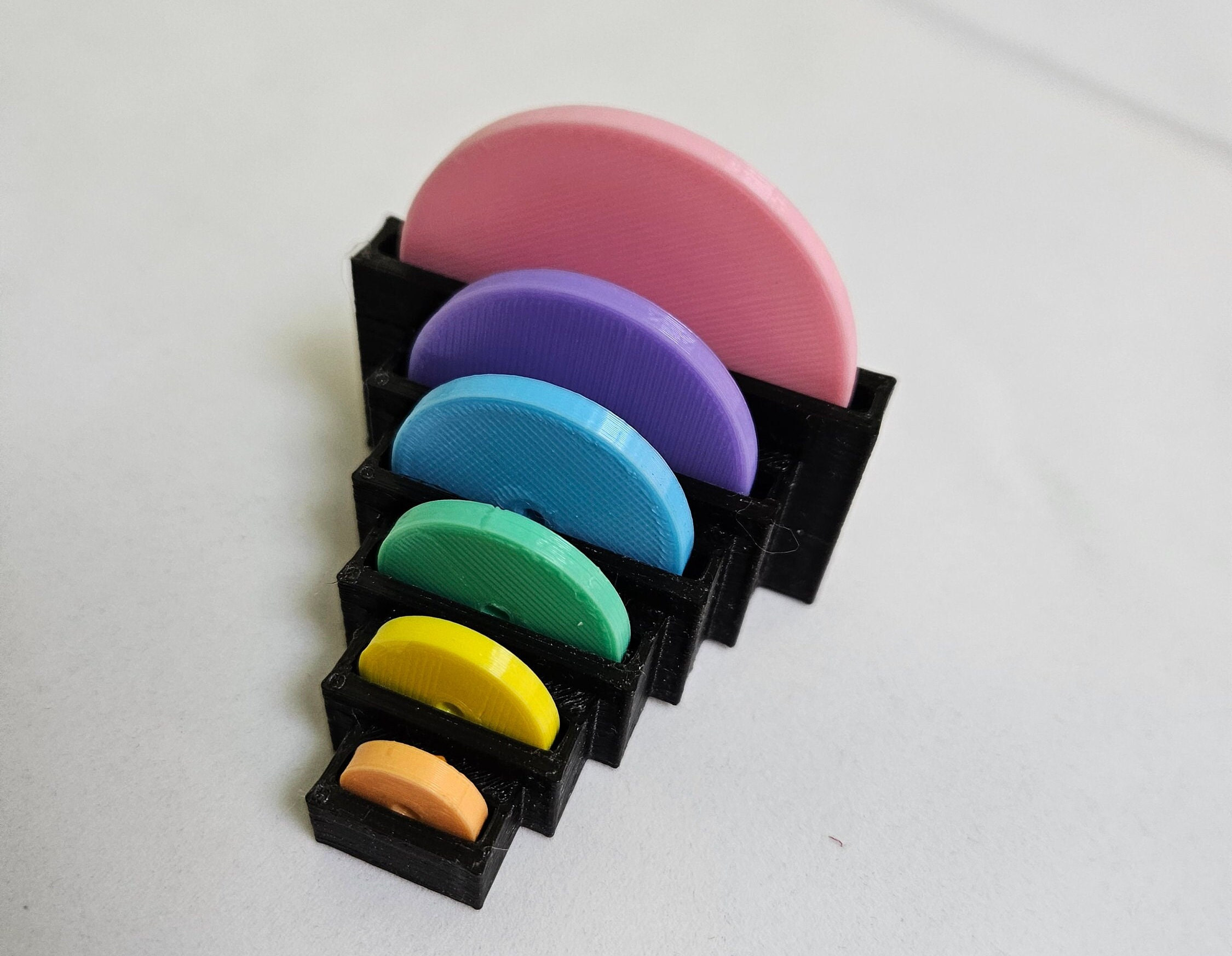 Pastel Multi Color Seam Allowance Disc Set With Storage Stand- 6 Sizes ...