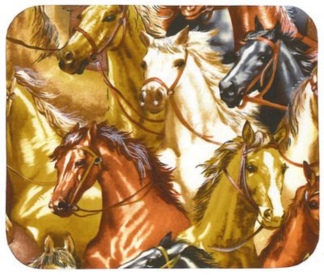 Mouse Pad Harnessed Horses Fabric Covered Mousepad Mat - Etsy