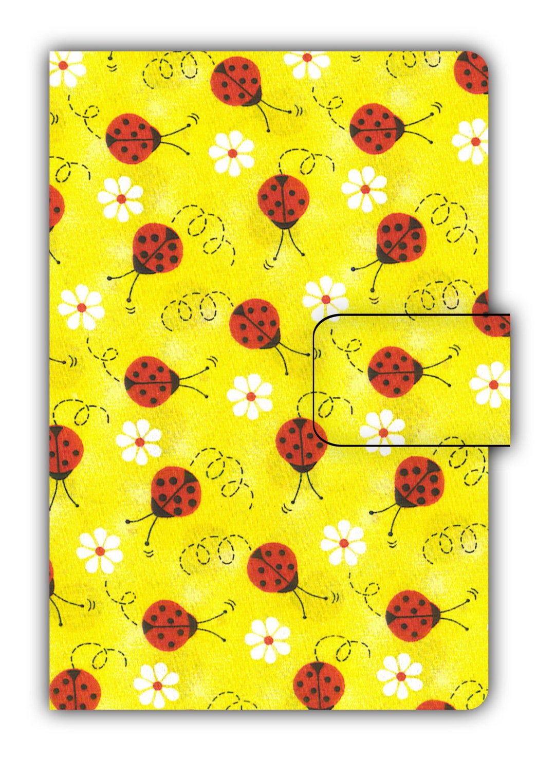Paperback Book Cover Yellow Ladybug Fabric Book Cover With Hook & Loop ...