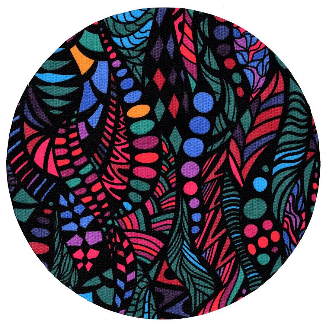 Mouse Pad Abstract Red Zentangle Fabric Covered Mousepad Mat - Etsy