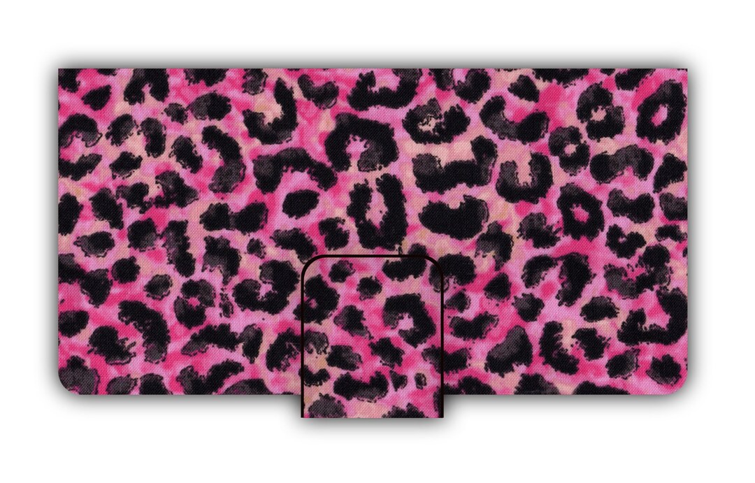 Checkbook Cover Pink Leopard Print Fabric Use for Checks, Currency ...