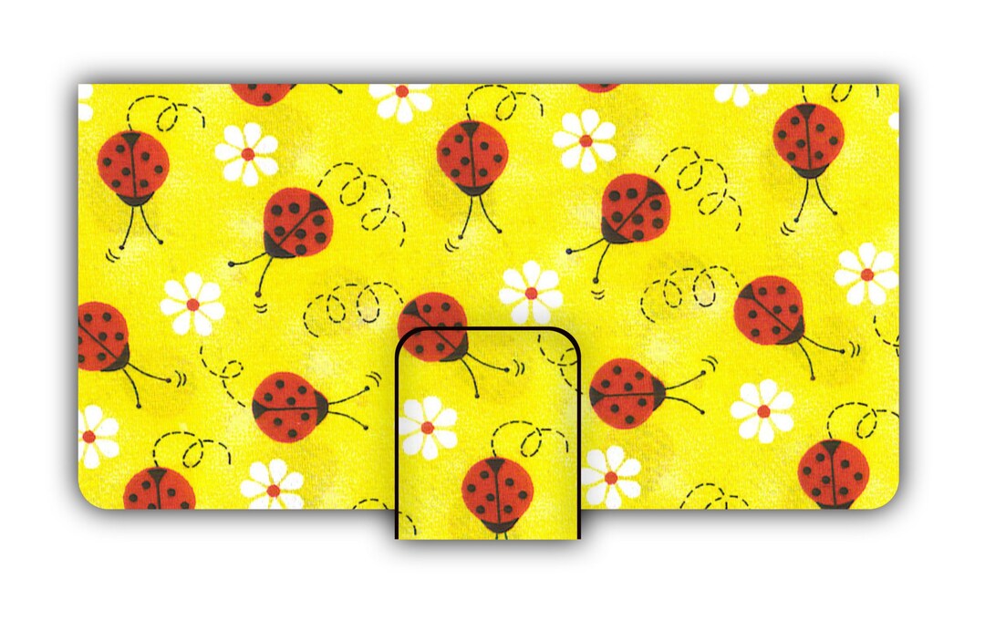 Checkbook Cover Yellow Ladybug Fabric - Use for Checks, Currency ...