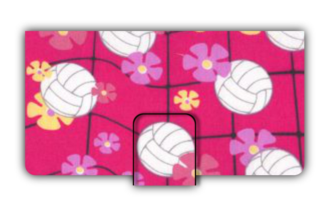Checkbook Cover Pink Volleyball Fabric - Use for Checks, Currency ...