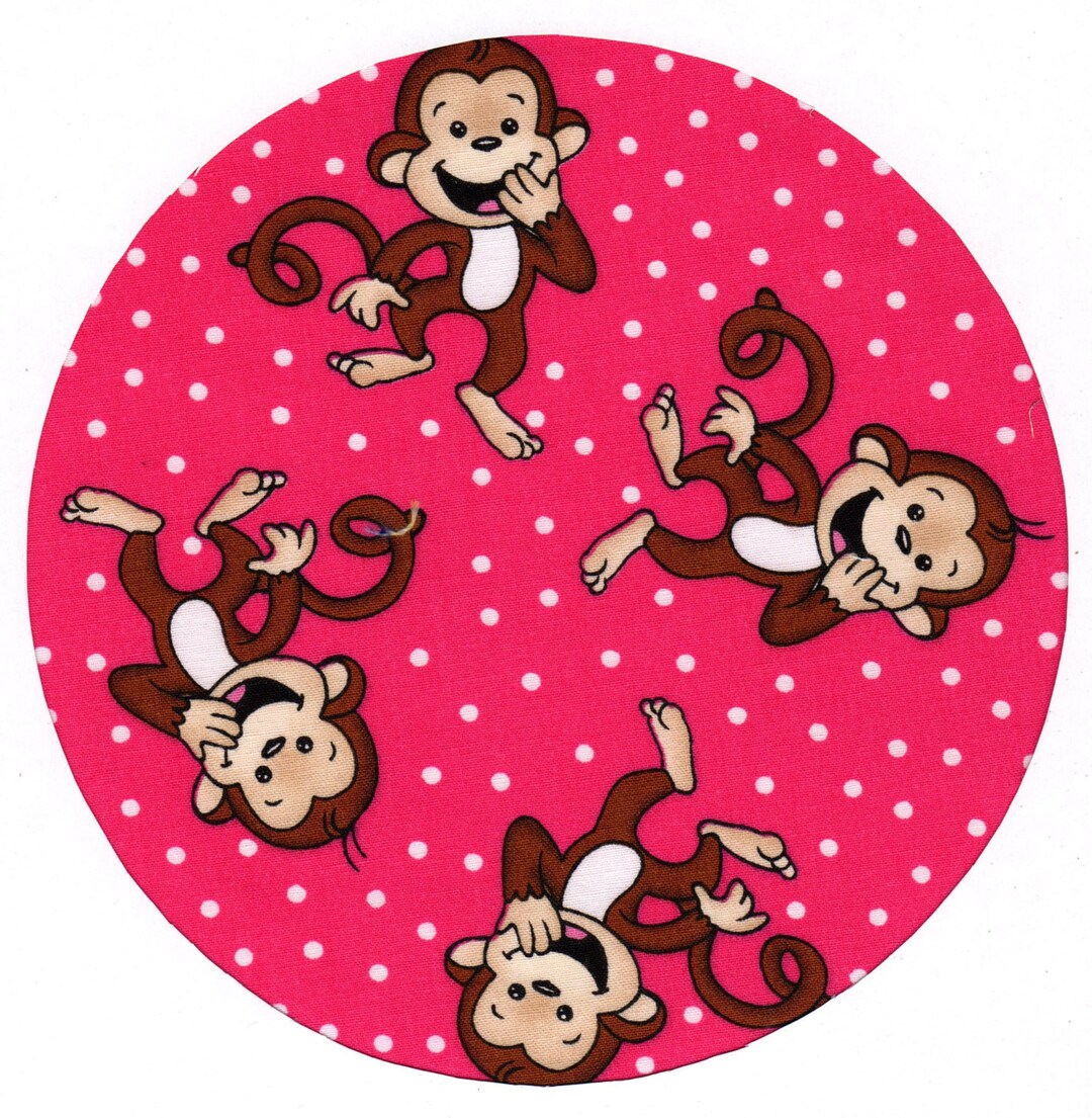 Mouse Pad Funky Monkey on Pink Fabric Covered Mousepad Mat - Etsy