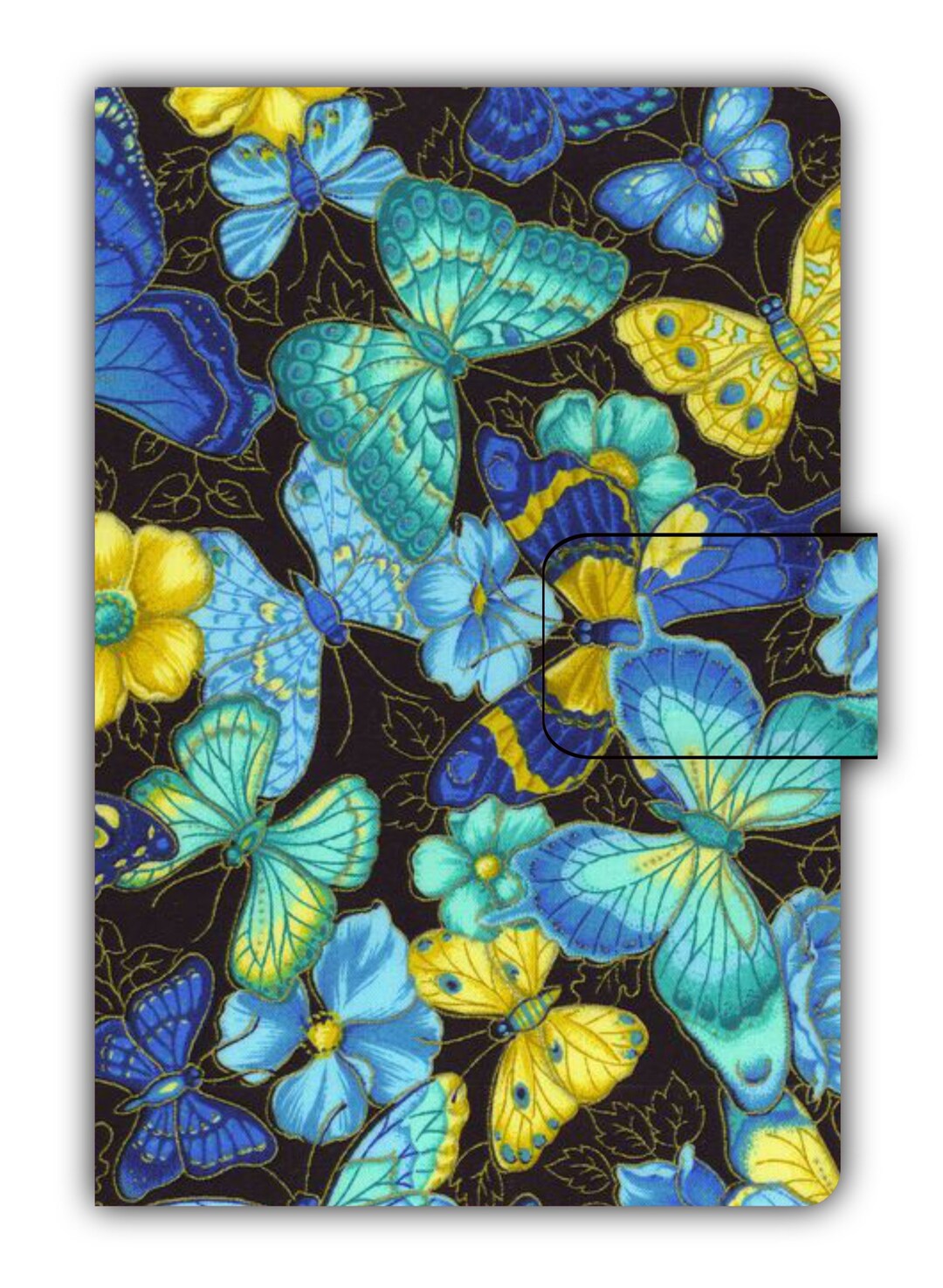 Paperback Book Cover Blue Butterfly Fabric Book Cover With Hook & Loop ...