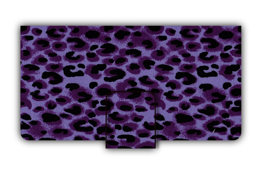 Checkbook Cover Purple Leopard Print Fabric Use for Checks, Currency ...