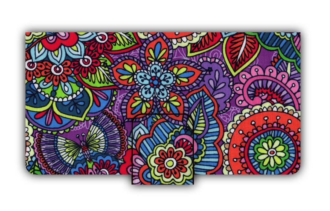 Checkbook Cover Retro Flower Power Look Fabric - Use for Checks ...