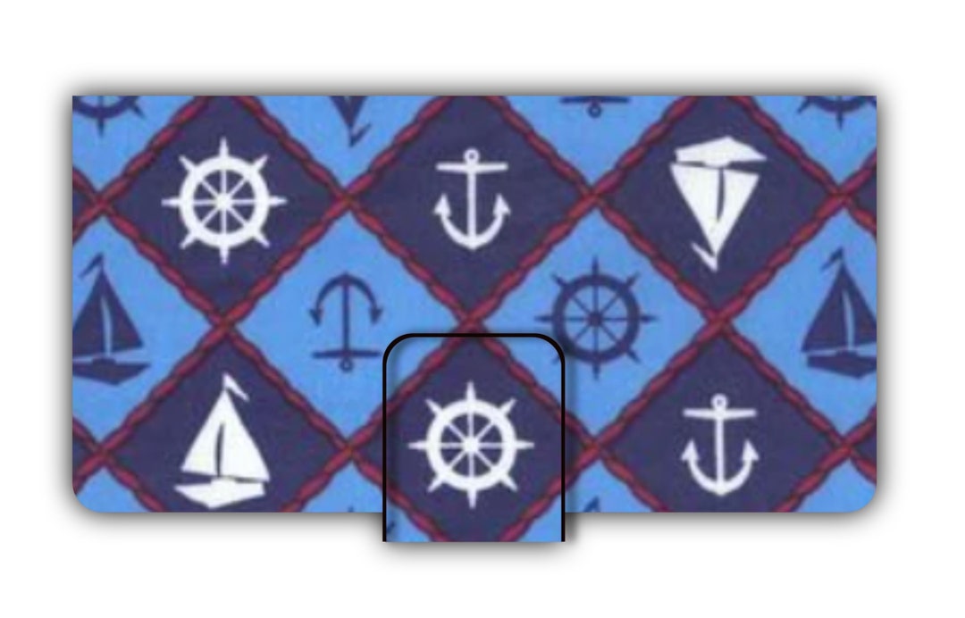 Checkbook Cover Nautical Print Fabric Use for Checks, Currency, Coupons ...
