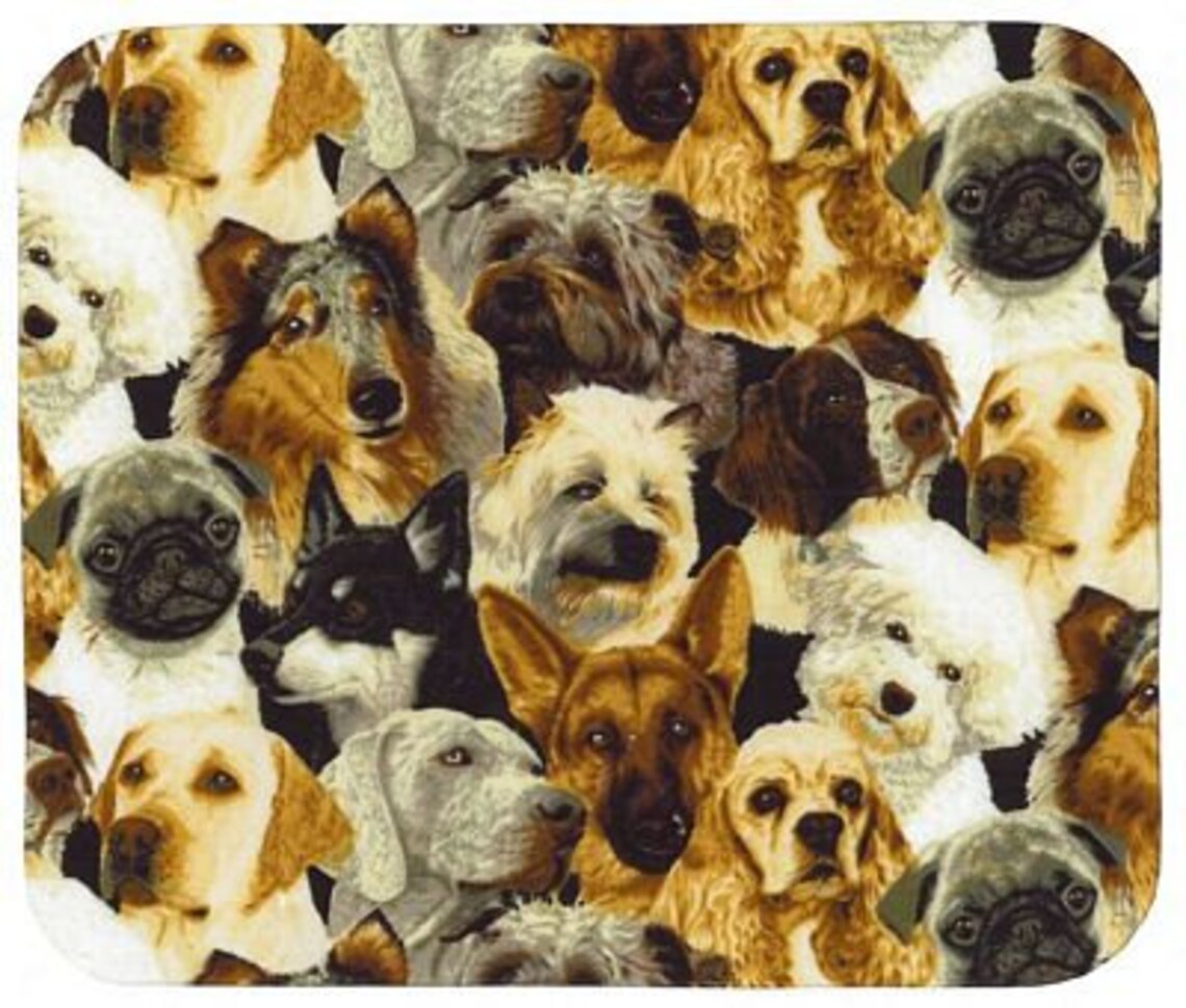 Mouse Pad Cute Dogs Fabric Covered Mousepad Mat - Etsy