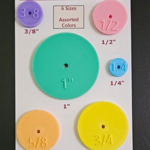 Pastel Multi Color Seam Allowance Disc Set With Storage Stand- 6 Sizes ...