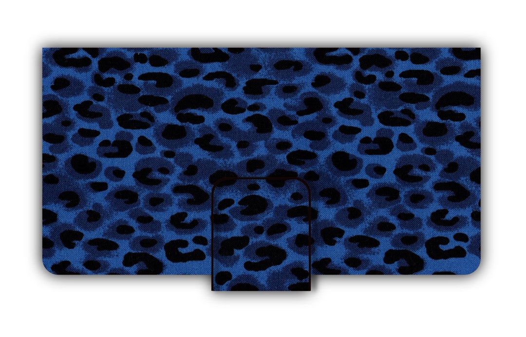 Checkbook Cover Blue Leopard Print Fabric Use for Checks, Currency ...