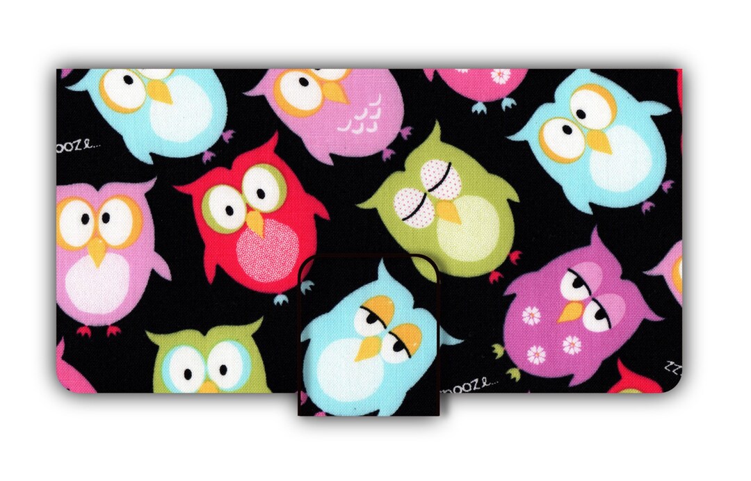 Checkbook Cover Sleepy Owls Fabric Use for Checks, Currency, Coupons ...