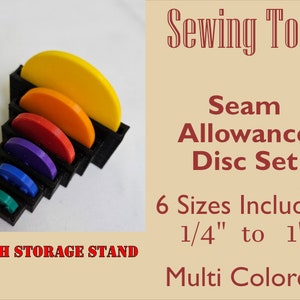 Multi Color Seam Allowance Disc Set With Storage Tray - 6 Sizes ...