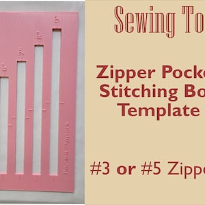 Zipper Pocket Template for #3 OR #5 Zip - Use to Draw the Box for ...