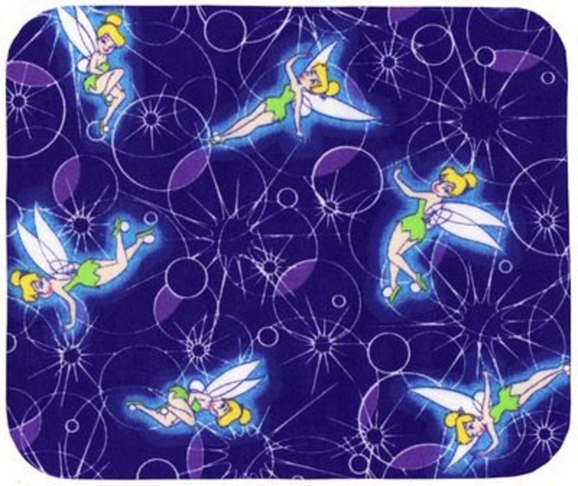 Mouse Pad Tinker Bell Character on Purple Fabric Covered Mouse | Etsy