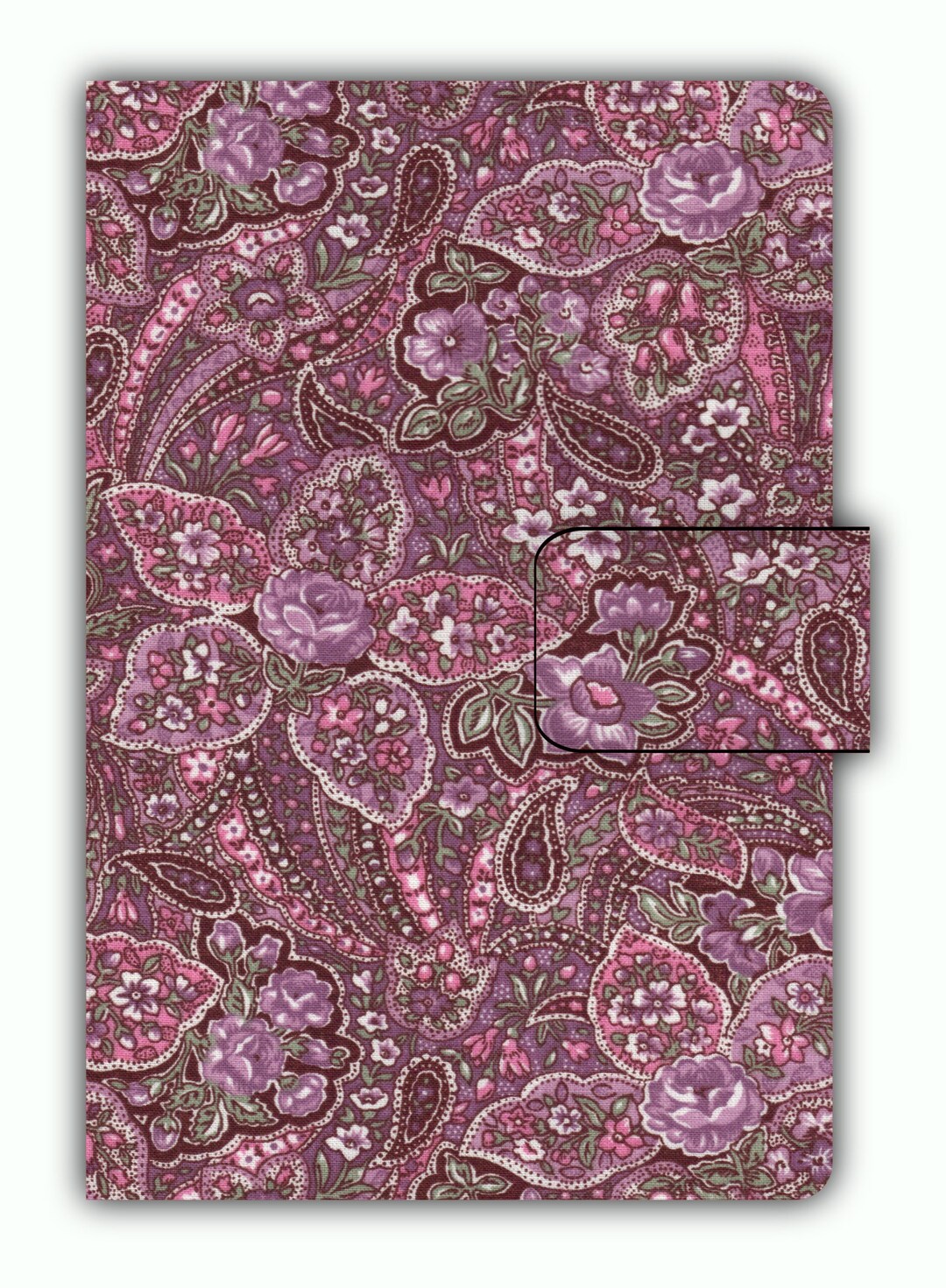 Paperback Book Cover - Pink and Lilac Floral Paisley - Book Cover With ...