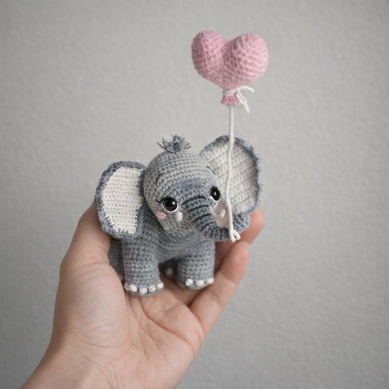 Elephant Amigurumi Crochet Pattern PDF, Cute Baby Elephant Toy, Crochet ...