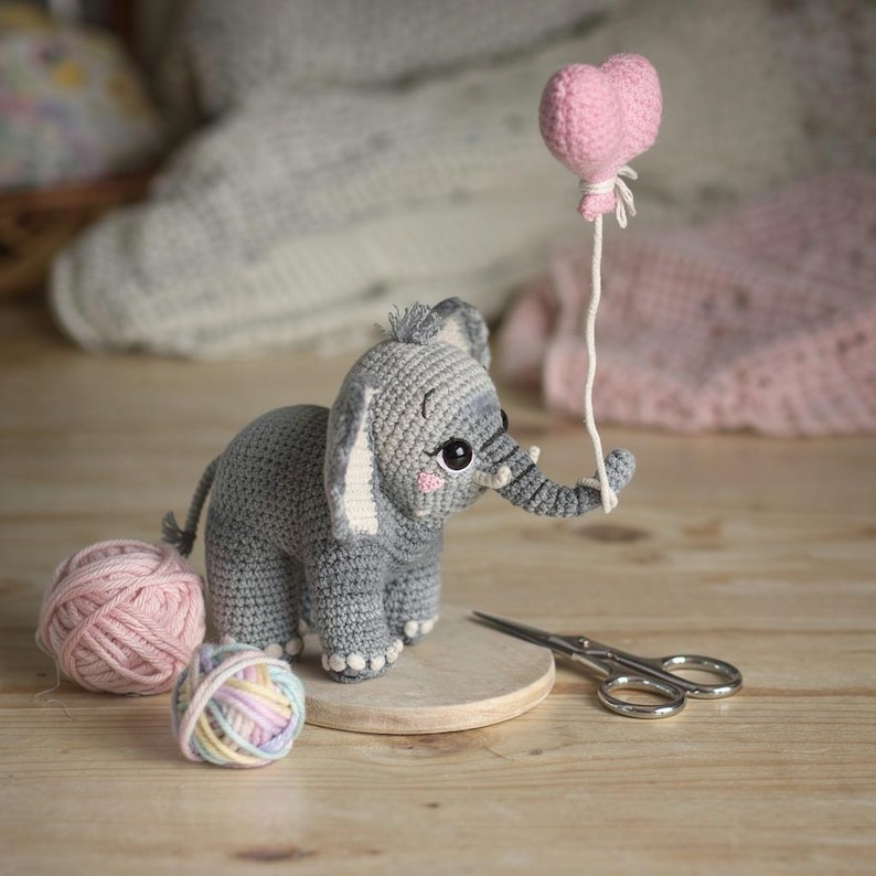 Elephant Amigurumi Crochet Pattern PDF, Cute Baby Elephant Toy, Crochet ...