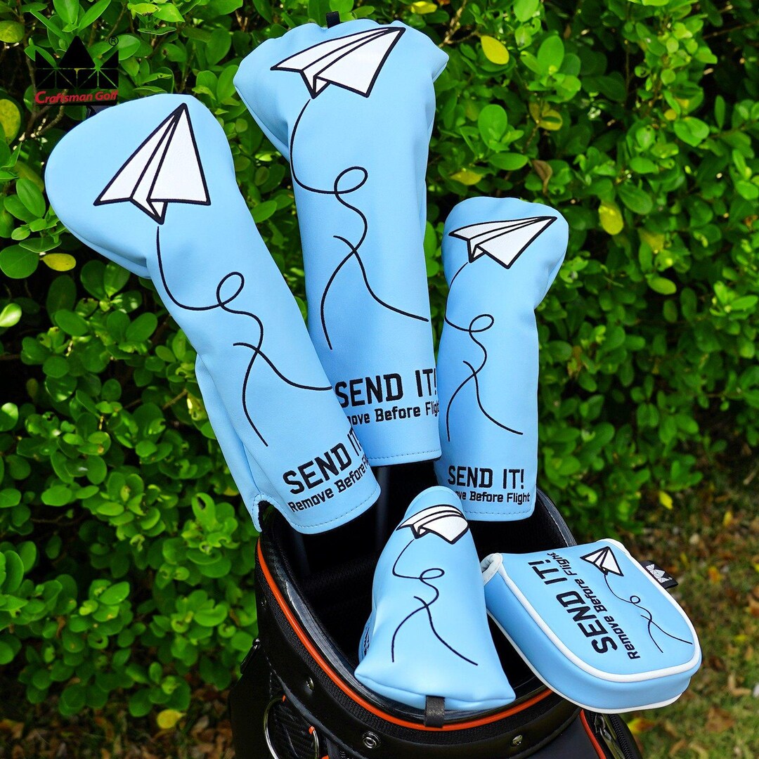 Paper Airplane Golf Wood Head Cover, Driver Cover, Straight Putter ...