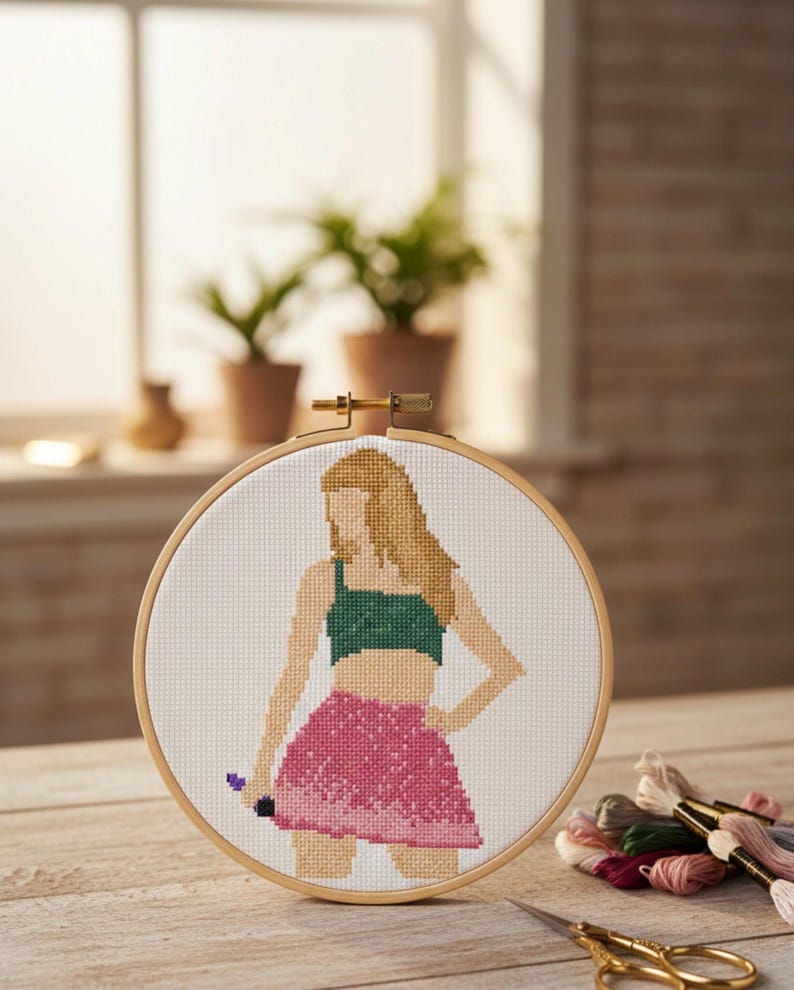 1989 Eras Tour Inspired Cross Stitch Pattern PDF | 1989 Outfit Needle ...