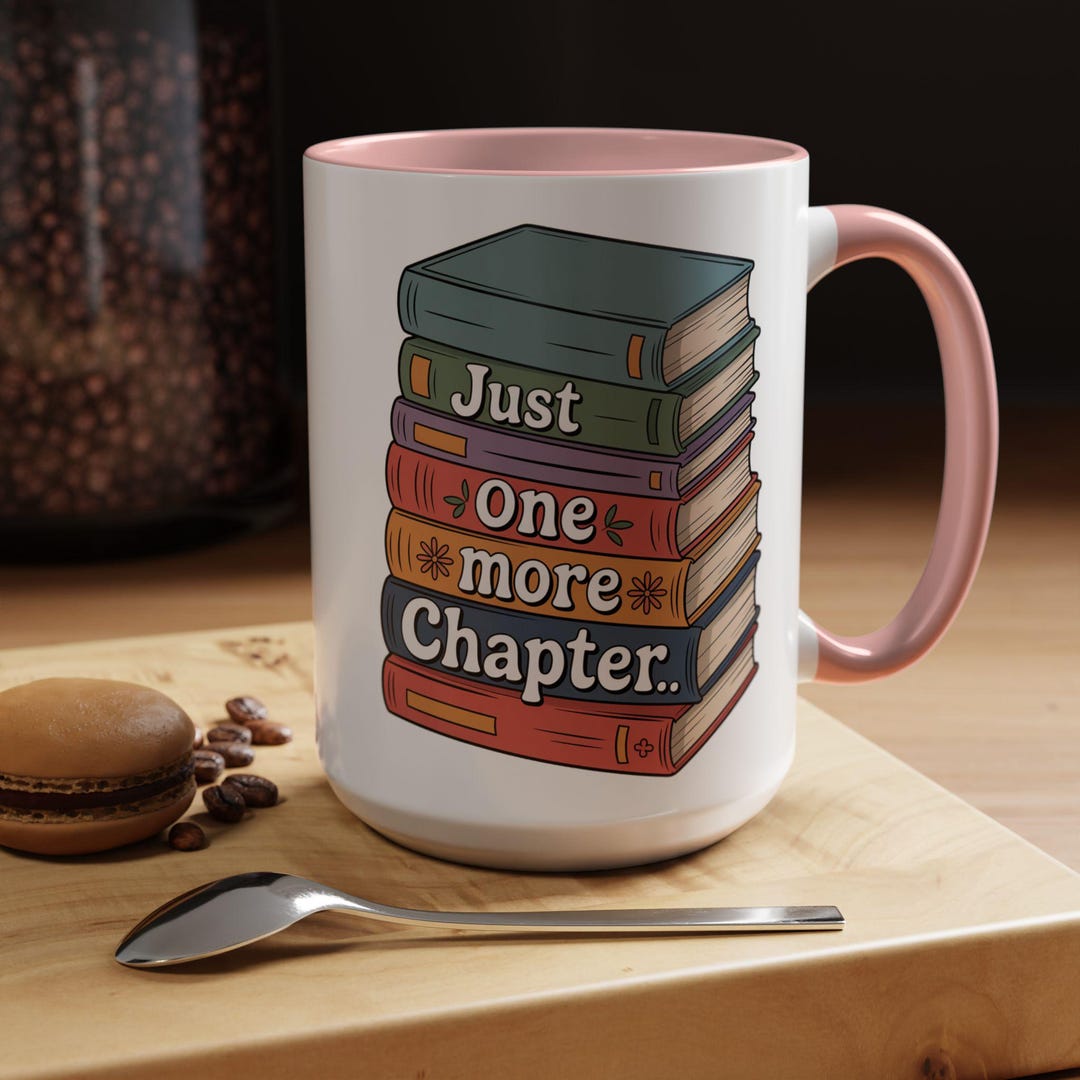 Just One More Chapter Mug Cute Book Stack Coffee Mug Book Lover Gift ...
