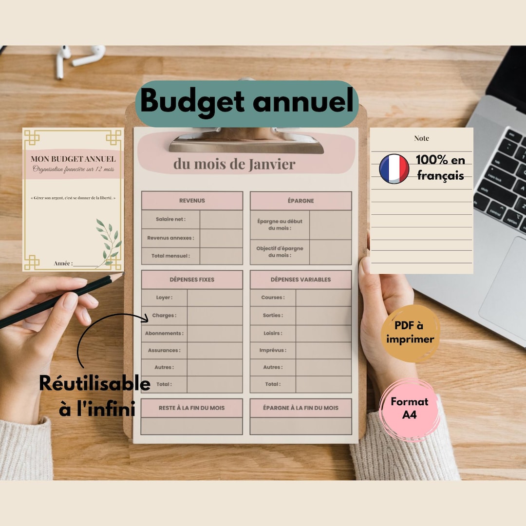 Printable Annual Budget PDF – French Budget Planner – 12-month ...