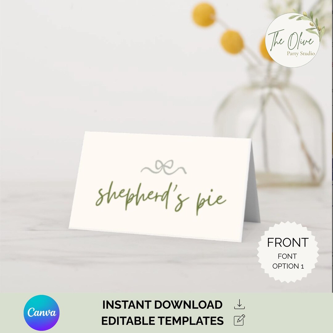 St. Patrick's Day Table Tents | Watercolor Shamrock Place Cards ...