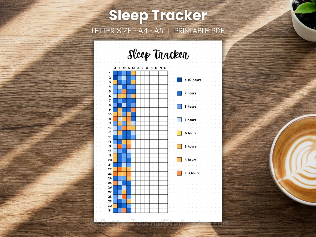 Sleep Tracker | Printable Bullet Journal Page for Daily Sleep Log ...
