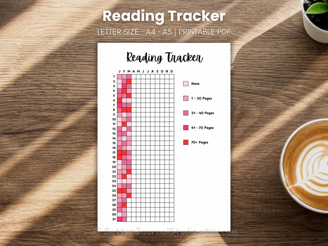 Reading Tracker | Printable Journal Page for Daily Bullet Journal Book ...