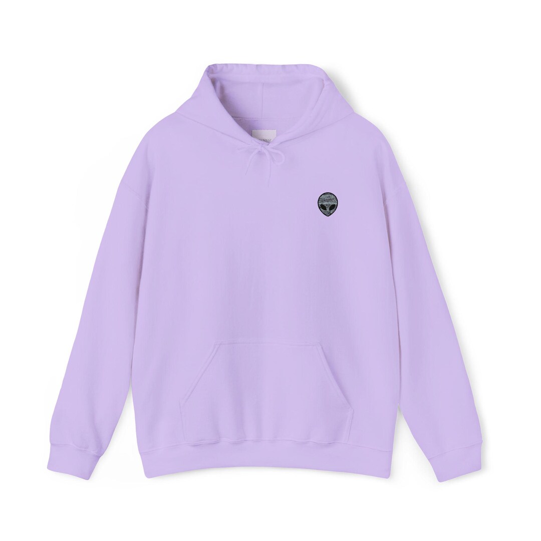 Alien Head Hoodie | Small Space Alien Skull Emblem on Chest | Unisex ...