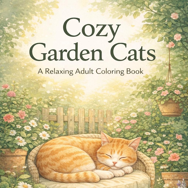Garden Cats Coloring Book - Etsy UK